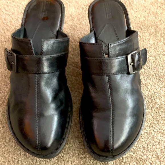 Born | Shoes | Black Born Leather Mules Size 9 | Poshmark